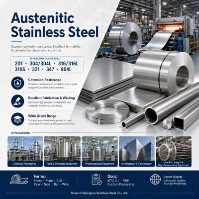 China Austenitic Stainless Steel Grades, Products, Standards & Material Selection for sale