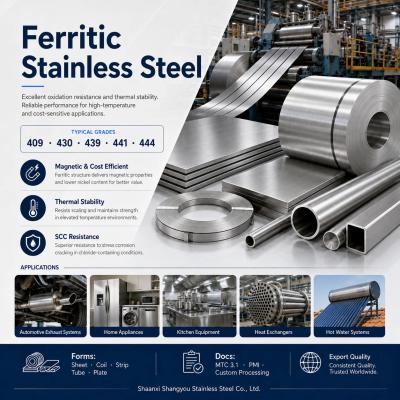 China Ferritic Stainless Steel Grades, Properties, Standards & Supply for sale