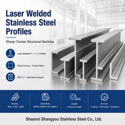 China Laser Welded Stainless Steel Profiles with Sharp Corners and Custom Sizes for sale