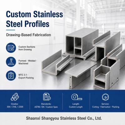 China Custom Stainless Steel Profiles from Drawing with Cutting and Inspection for sale