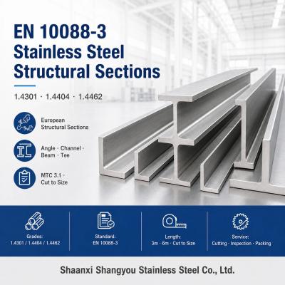 China EN 10088-3 Stainless Steel Sections in 1.4301 1.4404 and 1.4462 for sale