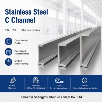 China Stainless Steel C Channel for Frames Supports and Custom Fabrication for sale