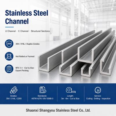 China Stainless Steel Channel Stainless Steel Channel in C U and Custom Sections with Cut-to-Size for sale