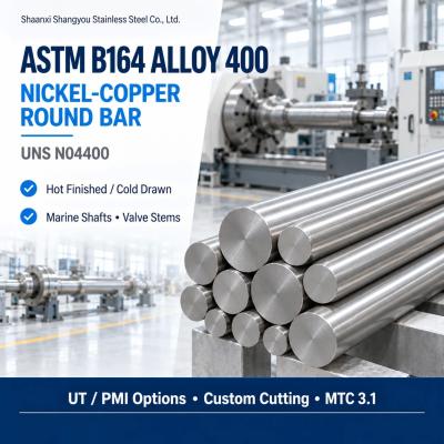 China ASTM B164 Alloy 400 Round Bar N04400 Corrosion Resistant Hot or Cold Worked for Shafts and Valve Parts for sale