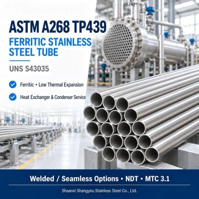 China ASTM A268 TP439 Ferritic Stainless Heat Exchanger Tube | S43035 for sale