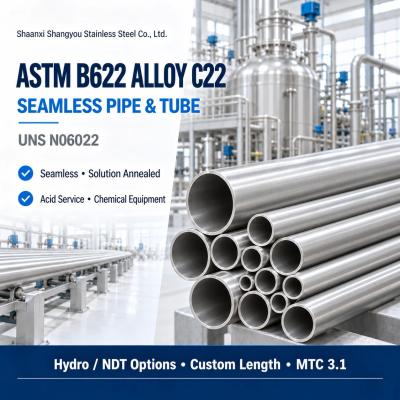 China ASTM B622 Alloy C22 Seamless Pipe & Tube, Annealed | UNS N06022 for sale