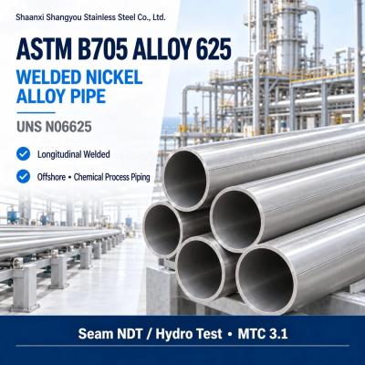 China ASTM B705 Alloy 625 Welded Pipe, Longitudinal Seam | UNS N06625 for sale