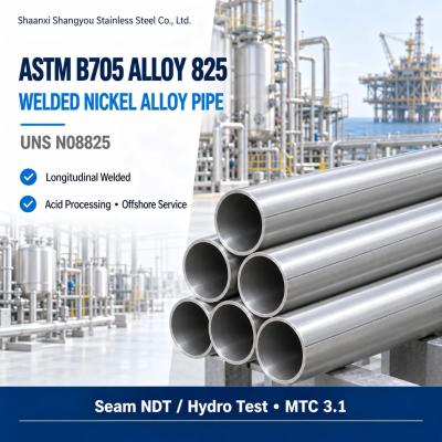 China ASTM B705 Alloy 825 Welded Pipe, Annealed Longitudinal Seam | N08825 for sale