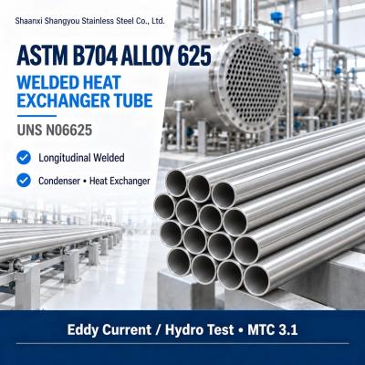 China ASTM B704 Alloy 625 Welded Heat Exchanger Tube | Longitudinal Seam for sale
