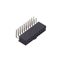 China Double Row Right Angle Female Header Connector 2.54mm Pitch Gold Flash PCB for sale