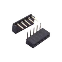 China Double Row Right Angle Female Header Connector 2.54mm Pitch Gold Flash PCB for sale