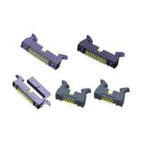China Black 10pin 2.54mm Pitch Double Row Idc Ejector Header Pcb Connector Male Gold Flash for sale