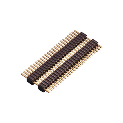 China Breakable Male Straight Gold Plated Black Pin Header Connector 1-40p 2.54mm Pitch for sale