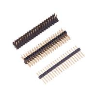 China Breakable Male Straight Gold Plated Black Pin Header Connector 1-40p 2.54mm Pitch for sale