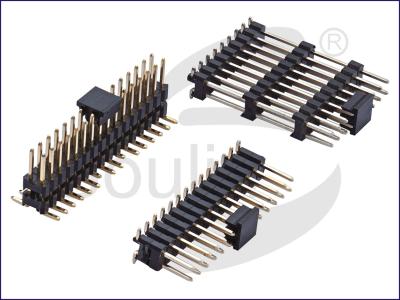China PBT PA6T 2.54mm Pitch 90 Degree Pin Header Board to Board Connector 3A for sale
