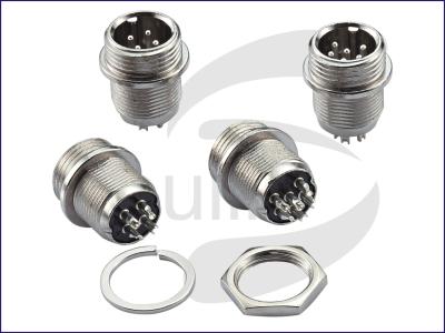 China M12 4 Pin Male Board Mount Aviation Connector Waterproof IP67 5A 1500V for sale