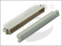 China Brass Gray PBT DIN 41612 Connector Three Row Straight 2.54mm Pitch 3A for sale