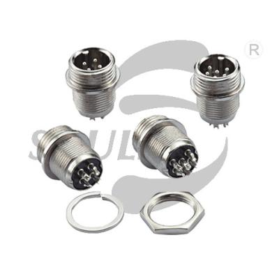 China Zinc Alloy M12 6 Pin Aviation Plug Threaded Waterproof Connector for sale