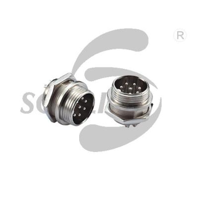 China M12 8 Pin Waterproof Aviation Connector Male PCB Zinc Alloy Shell Anti Salt Spray for sale