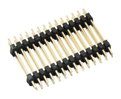 China Gold Plated 0.8U Pin Header Connectors PA6T Insulation Plastic for sale