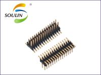 China Black PA6T Dual Row Pin Header Connector 1.27x2.54mm Pitch 2x20 Pins for sale