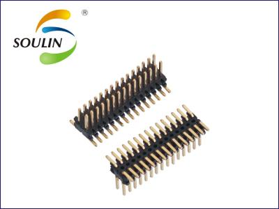 China Black PA6T Dual Row Pin Header Connector 1.27x2.54mm Pitch 2x20 Pins for sale