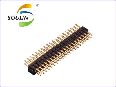 China Brass PA6T PA9T Pin Header Connector 2.0mm Dual Row Straight 1.5A for sale