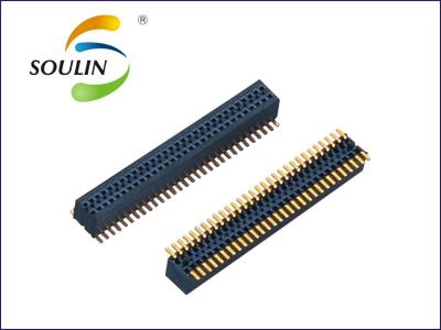 China Black 0.8mm Pitch Female Header Connector Dual Row With Column for sale