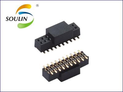 China 1.0mm Pitch 40 Pin Female Connector Dual Row Right Angle Pin Header 0.75A for sale