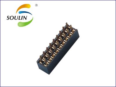 China 1.27mm Pitch 1 Pin 2 Pin Female Header Connector Gold Plated 0.75A for sale