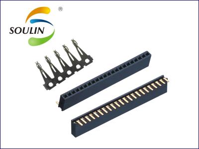 China PA9T 1.27mm Female Header Connector Single Row Right Angle H3.4 for sale