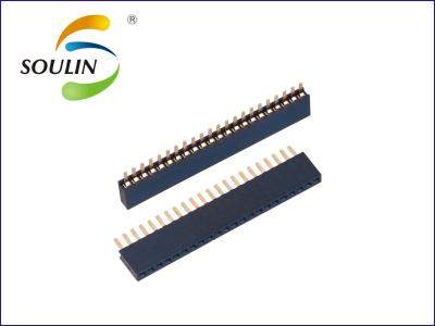 China Gold Plated Female Header Connector Single Row Straight H4.3 for sale