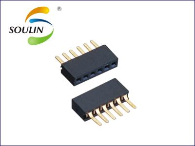 China 1.27mm Pitch Waterproof Gold Plated Female Header Single Row Straight Customized 0.75A for sale