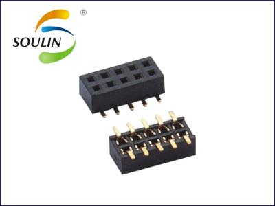 China 1.27mm Pitch Dual Row SMT Female Header Black Waterproof H2.0 Connector for sale