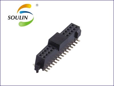 China Dual Row SMT H3.9 90 Degree Female Header Column Fool Proof Design for sale