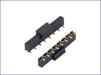 China 1.27mm Pitch Waterproof Gold Plated Female Header Single Row SMT H5.7 with Cap for sale