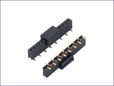 China 1.27mm Pitch Waterproof Gold Plated Female Header Single Row SMT H5.7 with Cap for sale