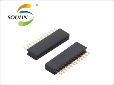 China 1.27mm 12 Pin Female Header Connector Straight O Type Leak Proof Tin 0.75A for sale