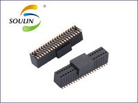 China Gold Plated Double Row Female Header 2.54mm SMT H5.7 With Cap for sale