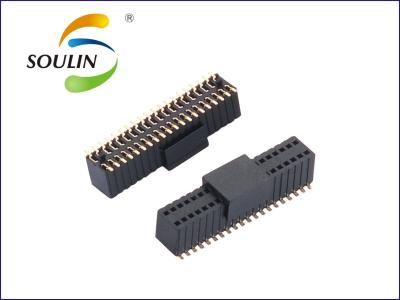 China Gold Plated Double Row Female Header 2.54mm SMT H5.7 With Cap for sale