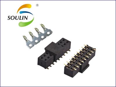 China Dual Row Female Pin Header 2.54 Mm U Type Without Column Temira for sale