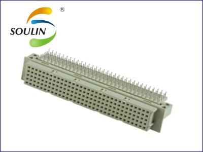 China 2.54mm Pitch Din 41612 Connector Five Row Right Angle PBT Plastic for sale