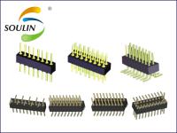 China Right Angle Round 1.27 Mm Male Header Plastic Waterproof Gold Plated for sale