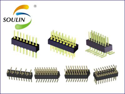 China Right Angle Round 1.27 Mm Male Header Plastic Waterproof Gold Plated for sale