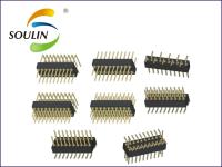 China 3.0A Gold Plated Round Pin Header Connector 1.27mm Pitch Straight DIP for sale