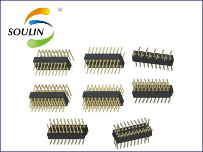 China 3.0A Gold Plated Round Pin Header Connector 1.27mm Pitch Straight DIP for sale