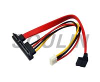 China SATA 22pin 7+15pin Female to SATA Female Cable with Molex IDE 4Pin Power 30cm for sale