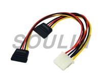 China SATA 22pin 7+15pin Female to SATA Female Cable with Molex IDE 4Pin Power 30cm for sale