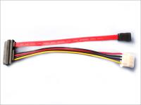 China SATA 22pin 7+15pin Female to SATA Female Cable with Molex IDE 4Pin Power 30cm for sale