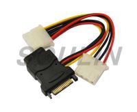 China SATA 22pin 7+15pin Female to SATA Female Cable with Molex IDE 4Pin Power 30cm for sale